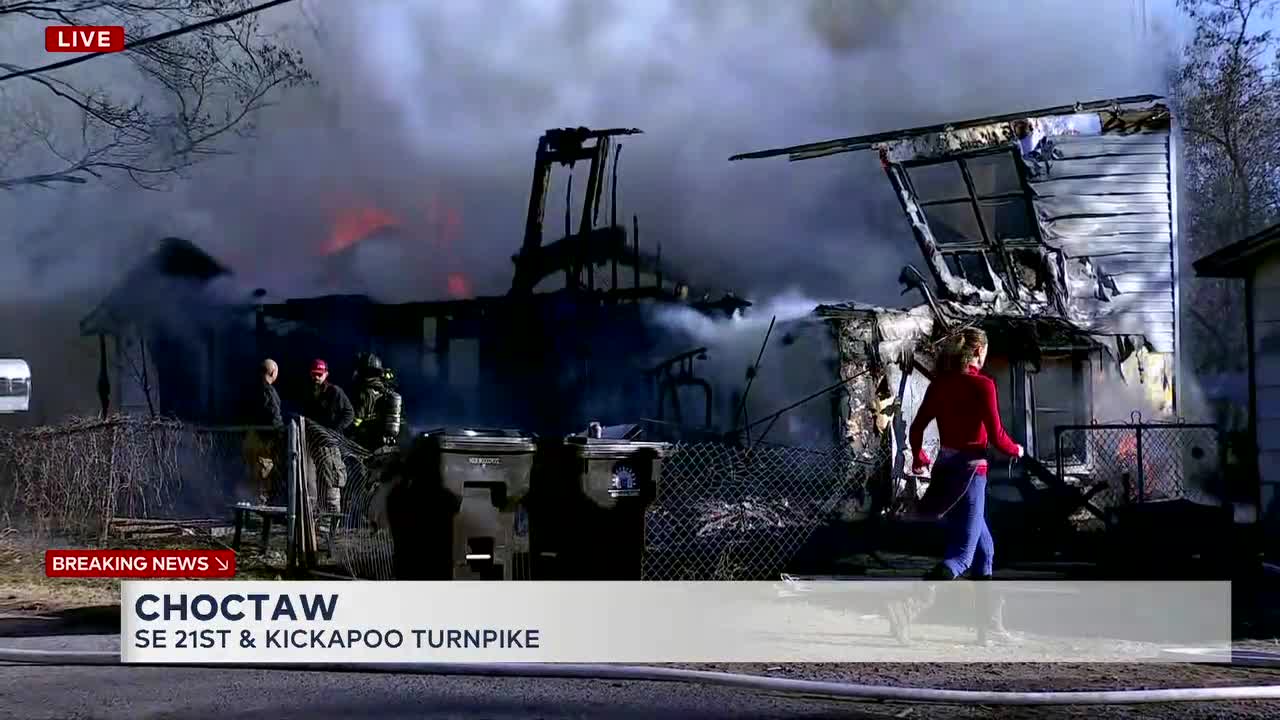 Choctaw building fully engulfed in flames