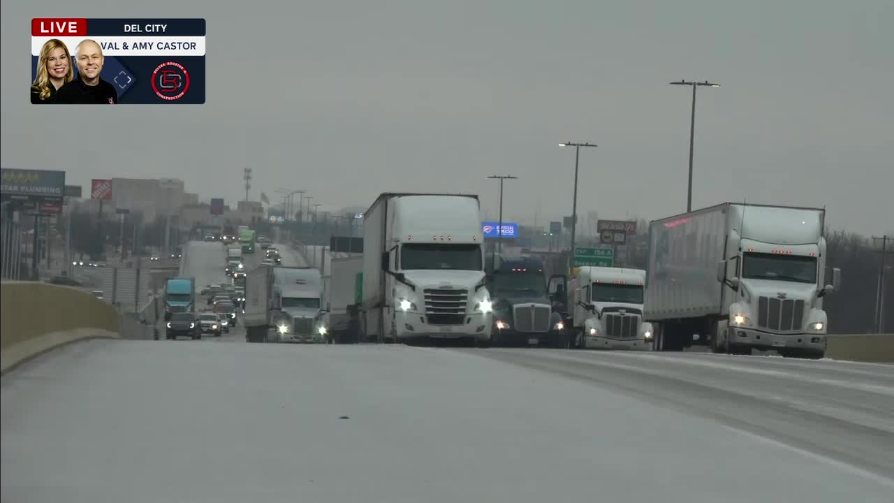 OKC metro road conditions: Westbound I-40 traffic backed up in Del City