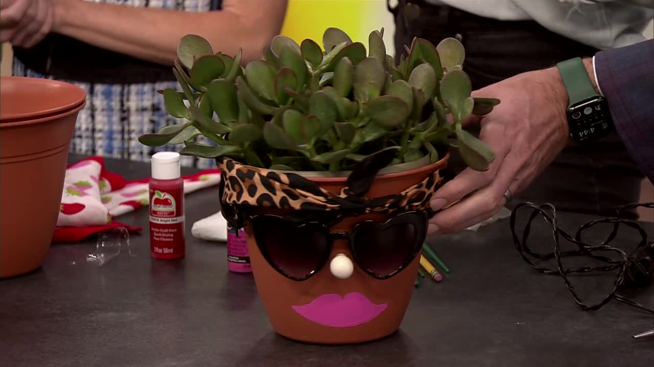 Craft your own painted face pots with simple household items