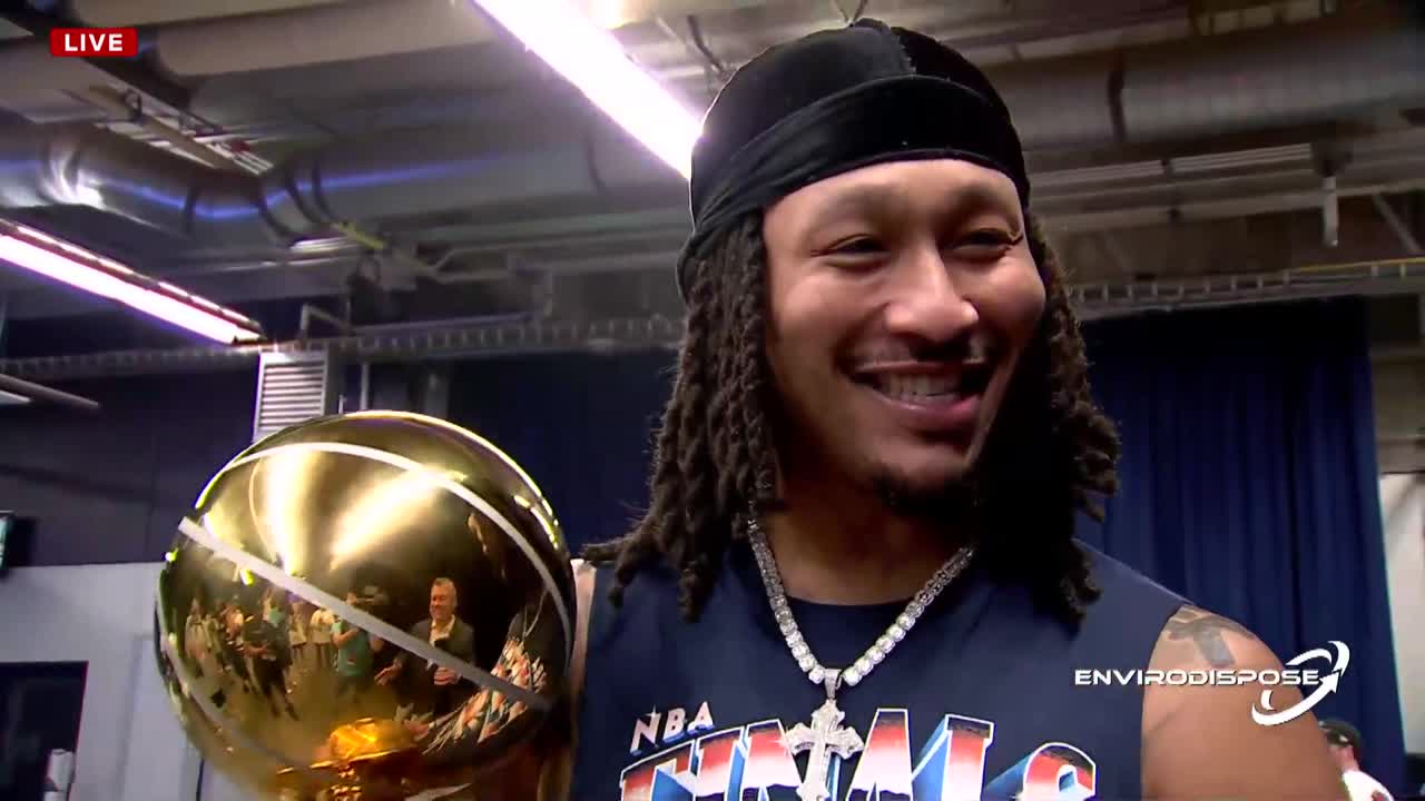 Jaylin Williams brings Larry O'Brien trophy to EXCLUSIVE News 9 interview