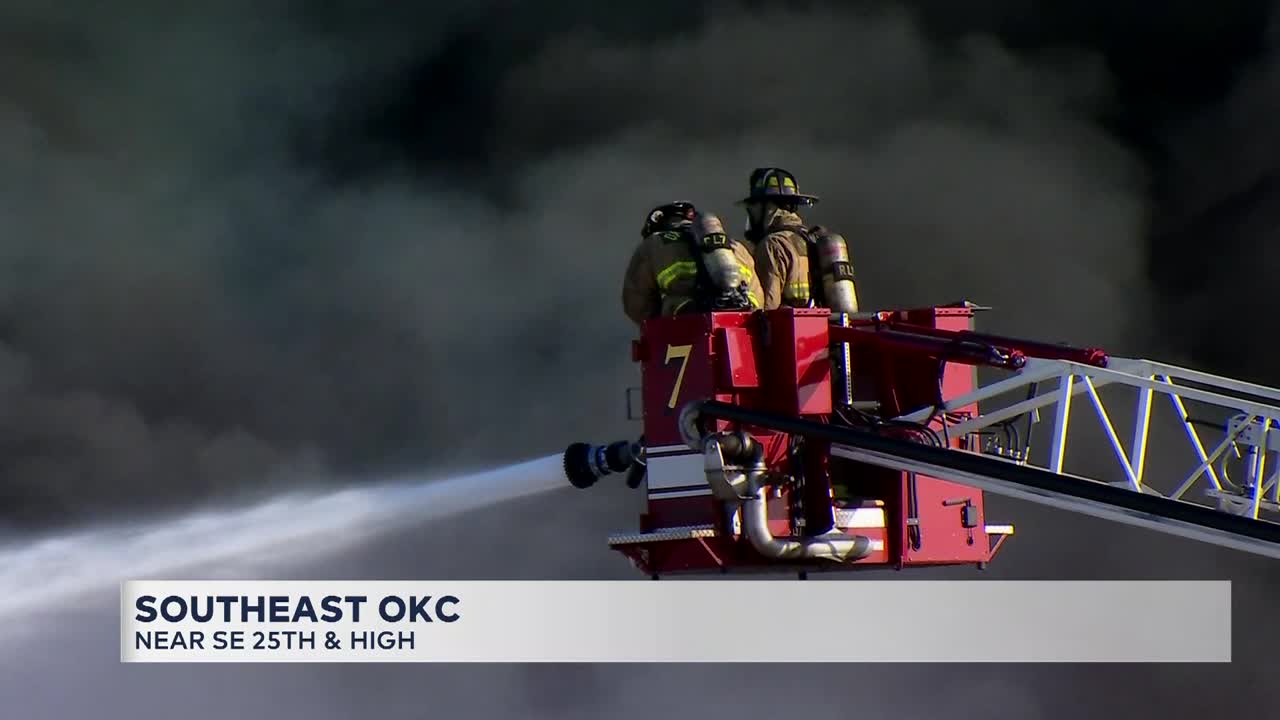 Gas-fed fire causes roof collapse at commercial building in southeast ...