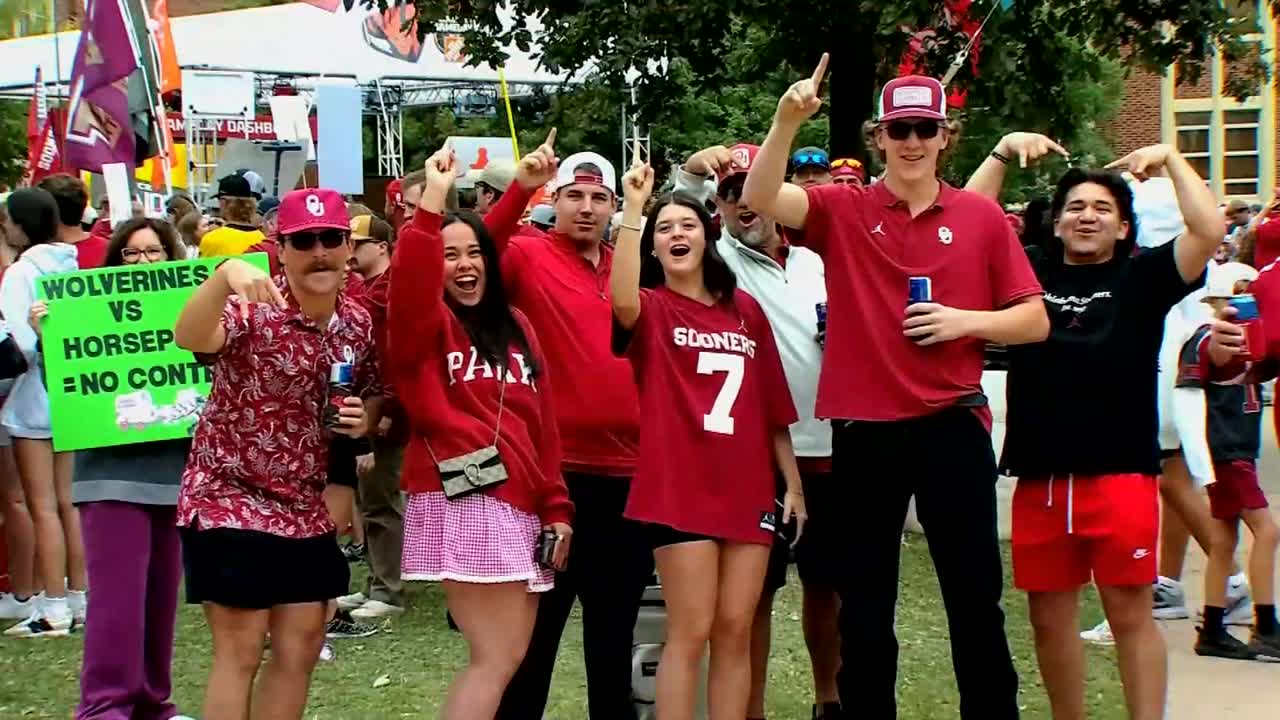 OU and Michigan fans rally for ESPN’s College Game Day