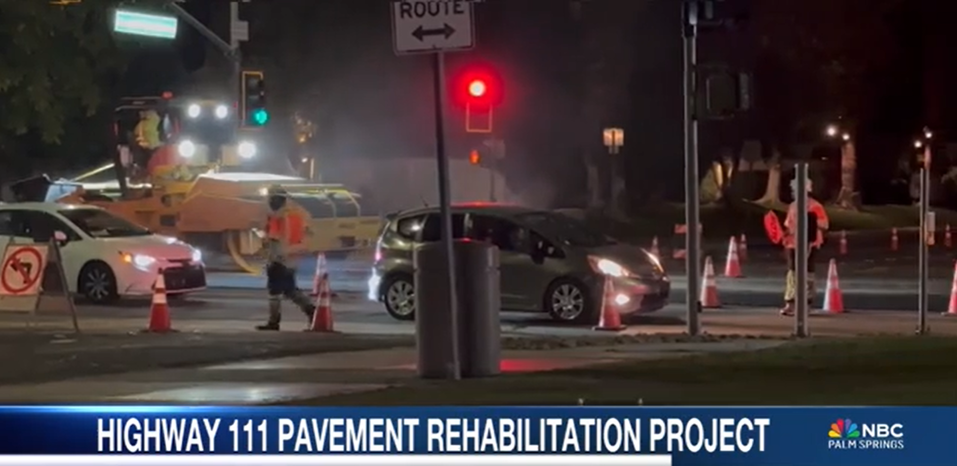 Highway 111 Nighttime Rehab Project Underway in Palm Springs