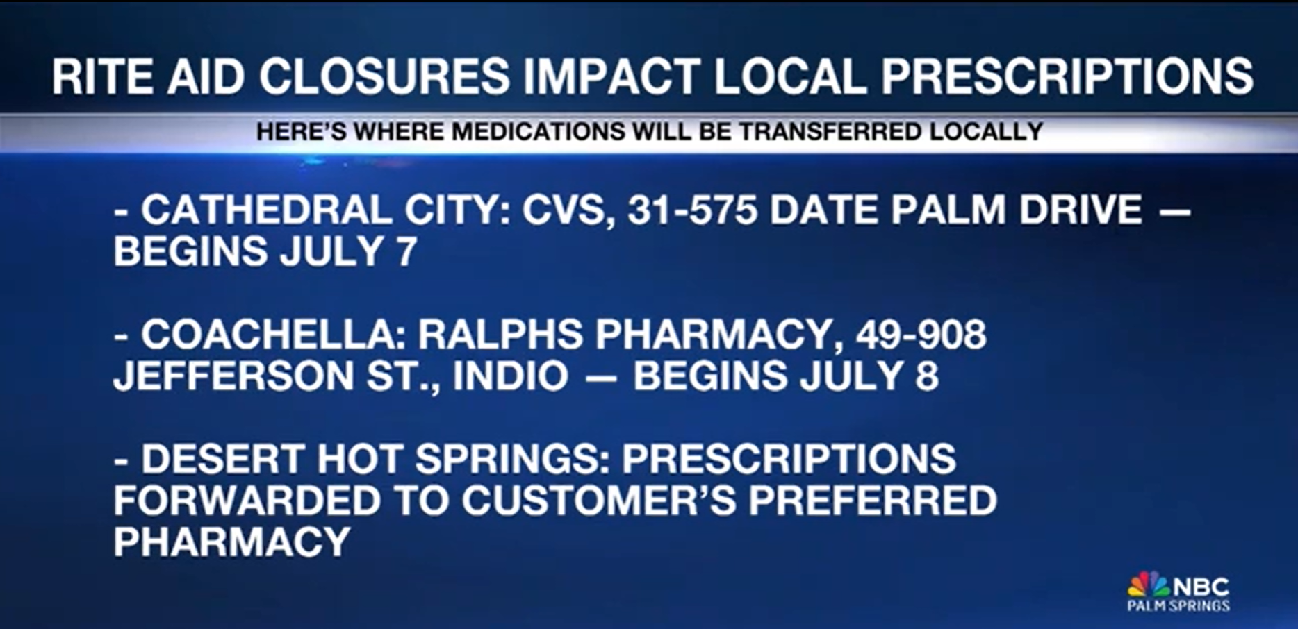 All Coachella Valley Rite Aid Stores Closing Amid Nationwide Bankruptcy