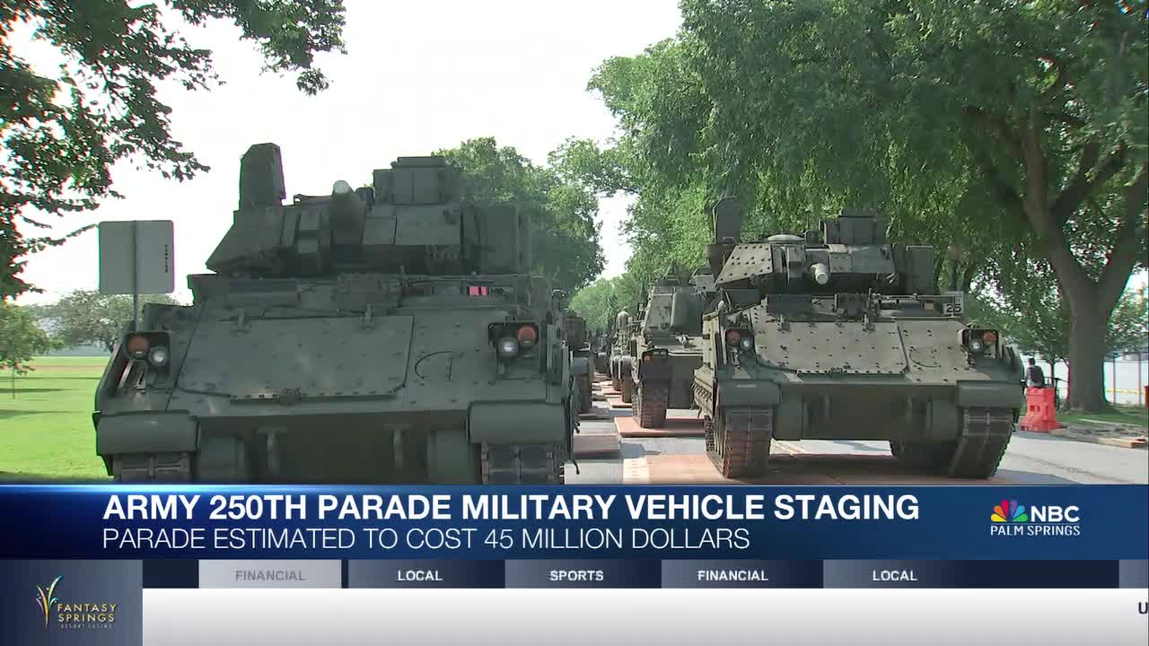 Army 250th Parade Military Vehicle Staging