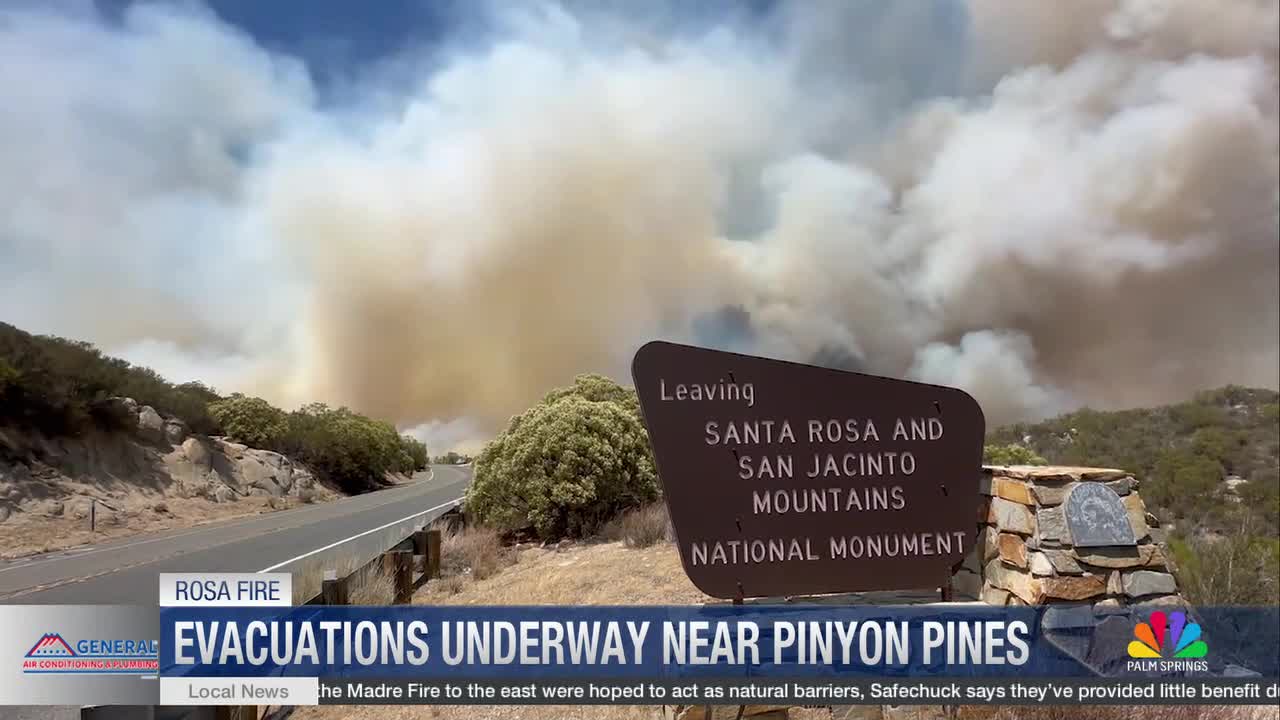 Rosa Fire Forces Evacuations Near Anza and Pinyon Pines