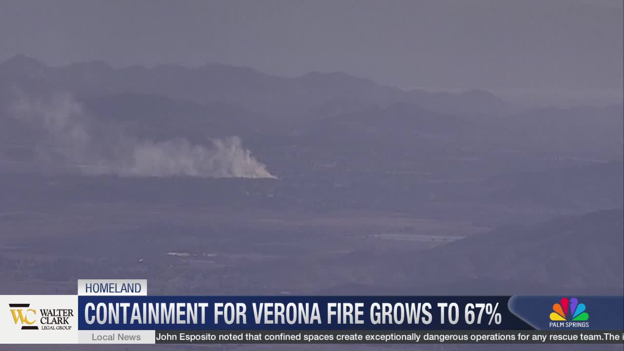 Verona Fire Near Homeland Reaches 67% Containment