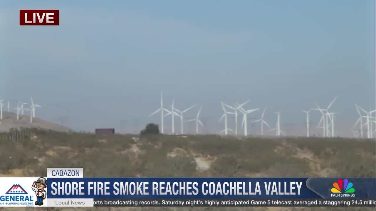 Shore Fire Smoke Reaches Coachella Valley as Officials Warn of ...