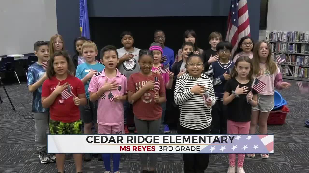 Daily Pledge: 3rd Grade Students At Cedar Ridge Elementary