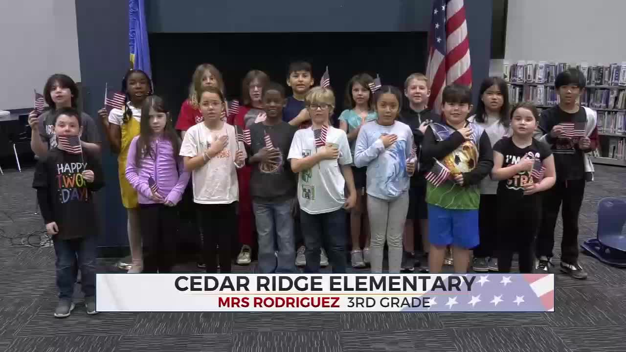Daily Pledge: 3rd Grade Students At Cedar Ridge Elementary