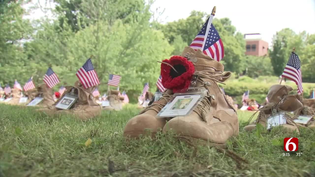 Annual Tulsa Boot Display Honors Fallen Service Members On Memorial Day