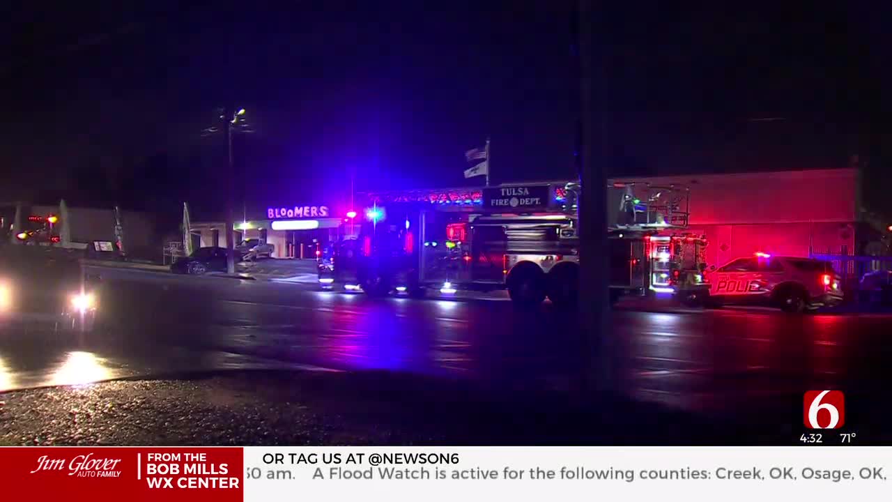 Car Hydroplanes In Heavy Rain Crashes Into Tulsa Gas Line