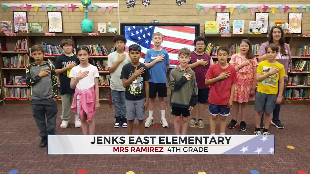 Daily Pledge: 4th Grade Students At Jenks East Elementary