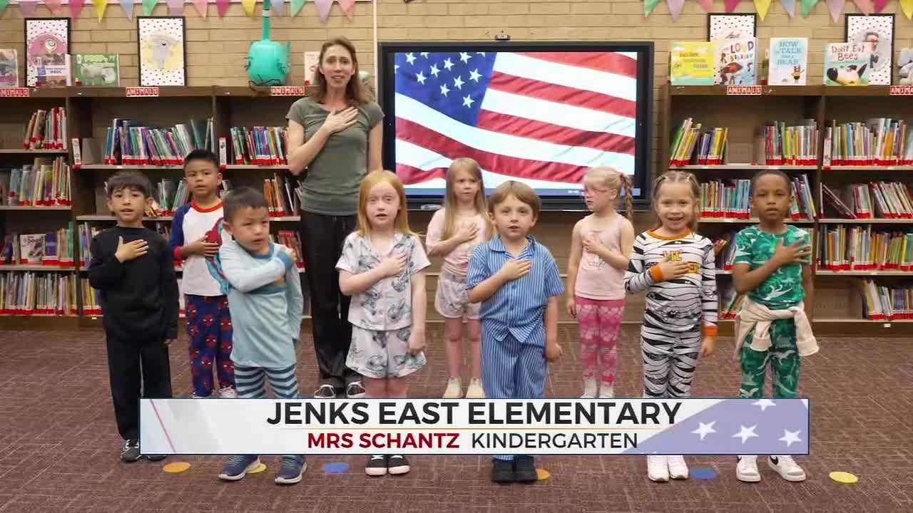 Daily Pledge: Kindergarten Students At Jenks East Elementary