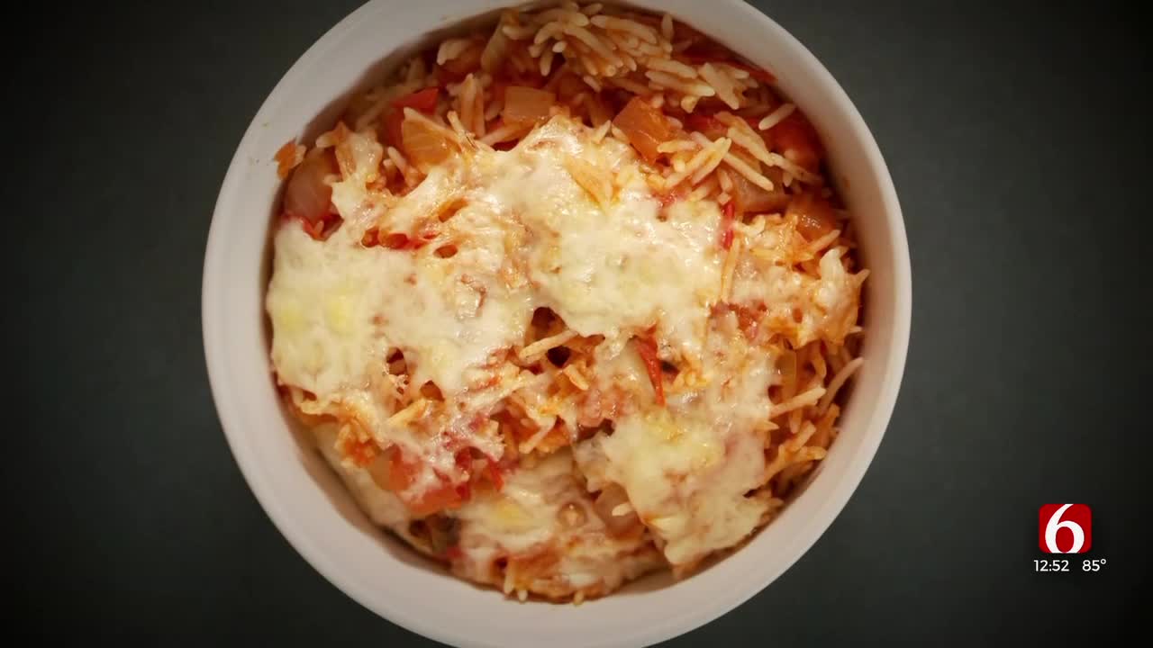 Tomato Rice With Crispy Cheddar