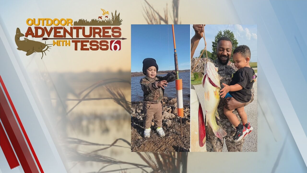 Outdoor Pics With Tess: Three And Dad Love Fishing
