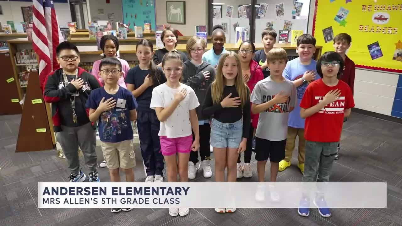 Daily Pledge: 5th Grade Class At Andersen Elementary