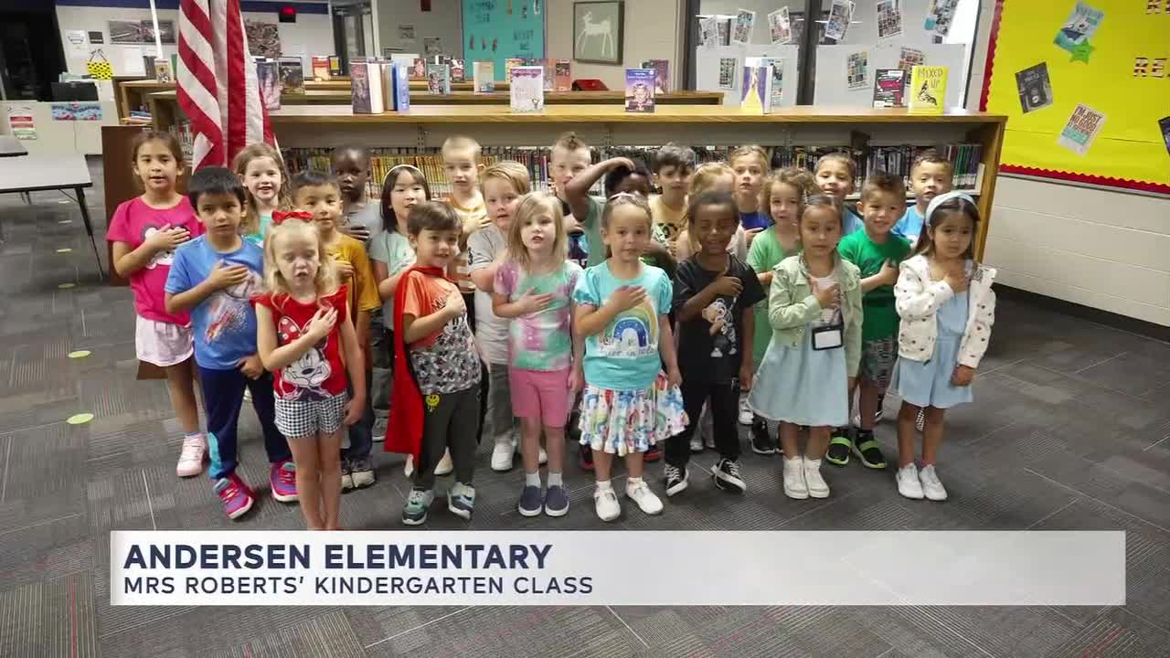 Daily Pledge: Kindergarten Class At Andersen Elementary