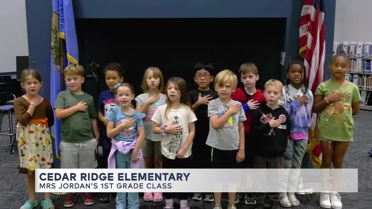 Daily Pledge: 1st Grade Class At Cedar Ridge Elementary