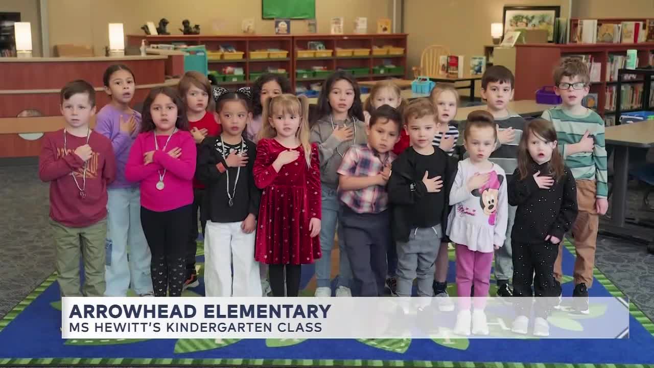 Daily Pledge: Kindergarten class at Arrowhead Elementary