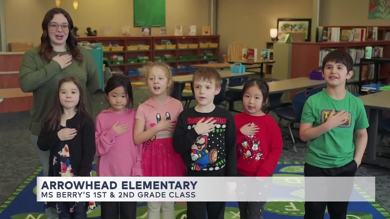 Daily Pledge: 1st & 2nd grade class at Arrowhead Elementary