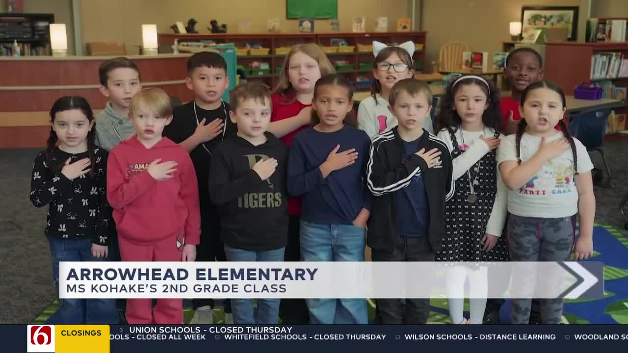 Daily Pledge: 2nd grade class at Arrowhead Elementary