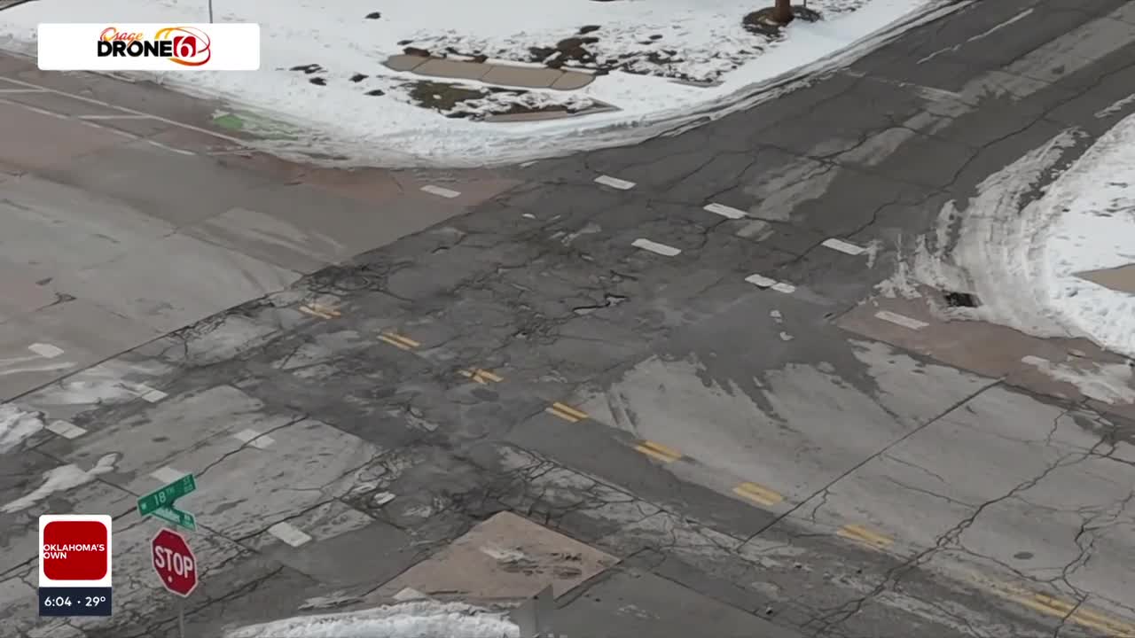 Melting snow unveils new potholes across Tulsa