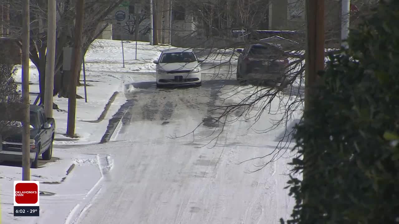 Neighborhood streets struggle with snow and ice as Tulsa roads clear