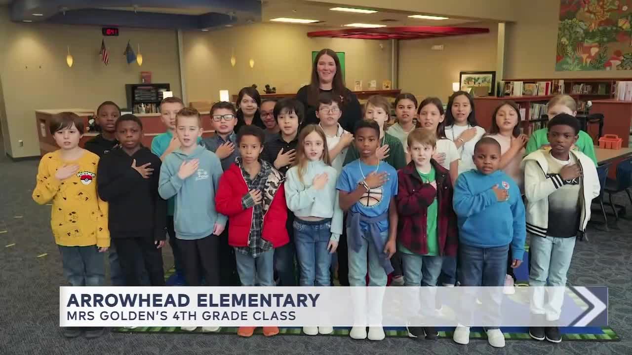 Daily Pledge: 4th grade class at Arrowhead Elementary