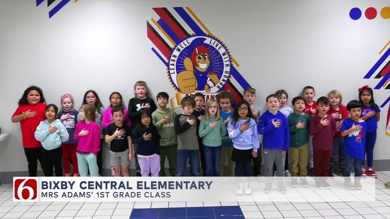 Daily Pledge: 1st grade class at Bixby Central Elementary