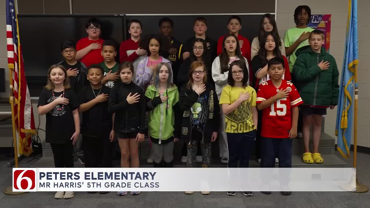Daily Pledge: 5th grade class at Peters Elementary