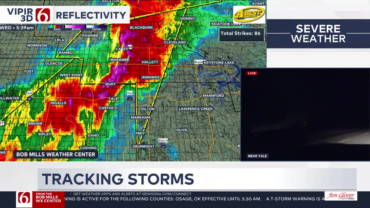 Strong winds in Yale, OK Wednesday morning, News On 6 StormTracker Von ...