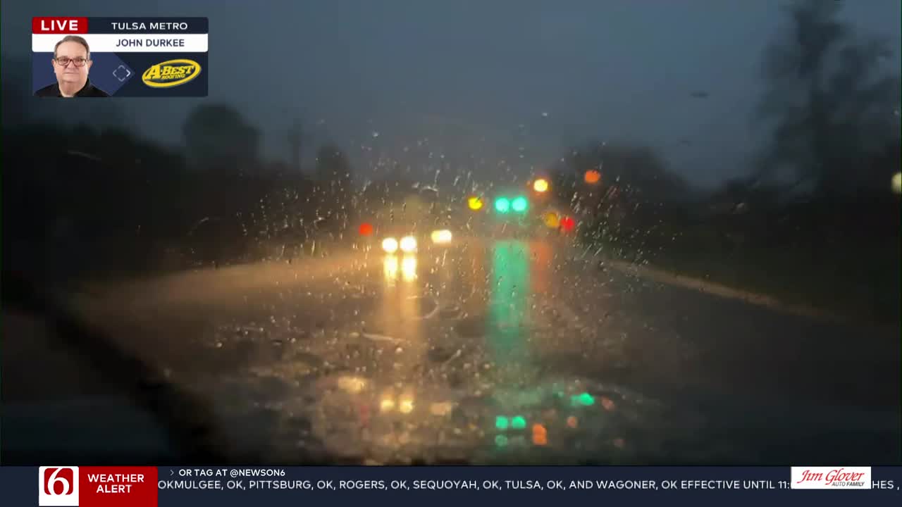 WATCH: Heavy rain in the Tulsa metro Friday morning