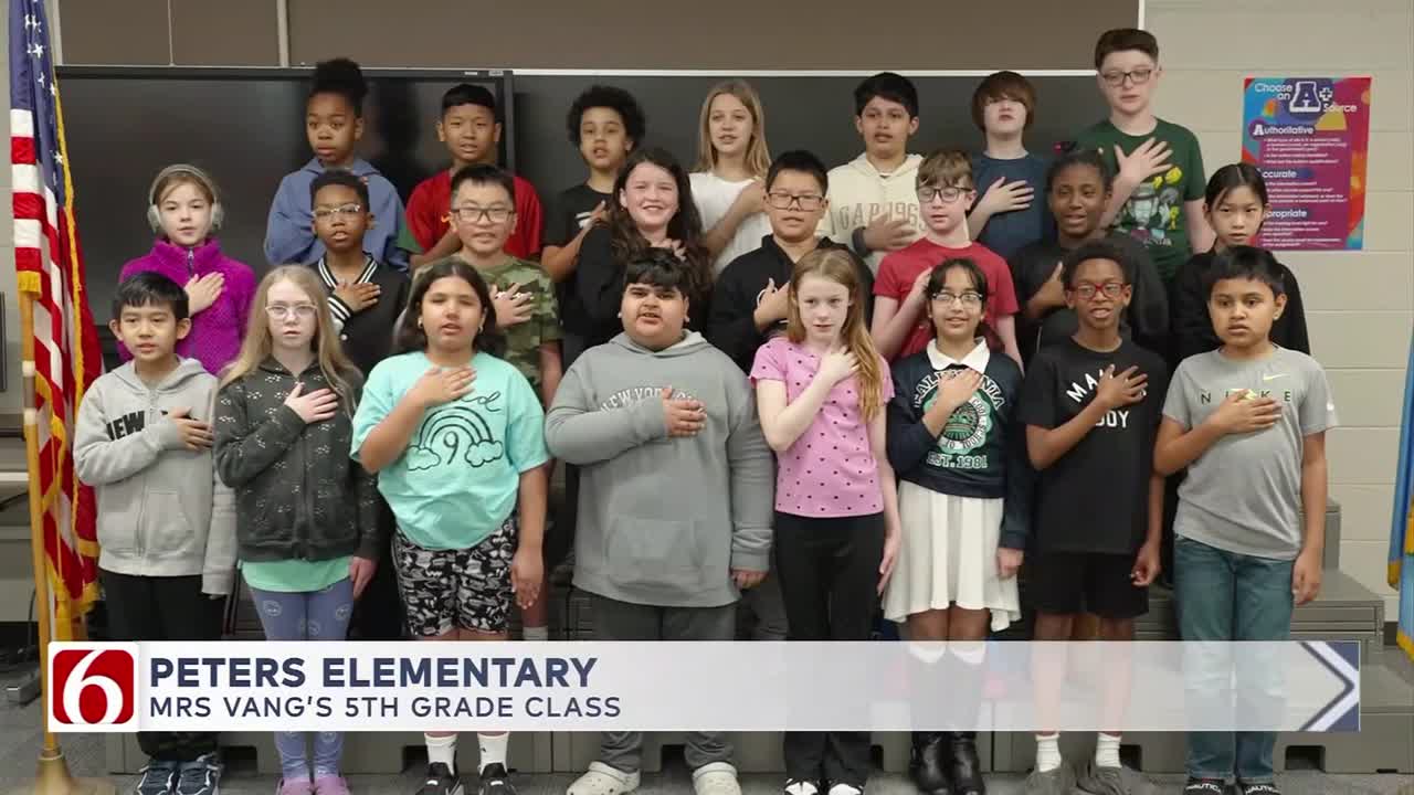 Daily Pledge: 5th grade class at Peters Elementary