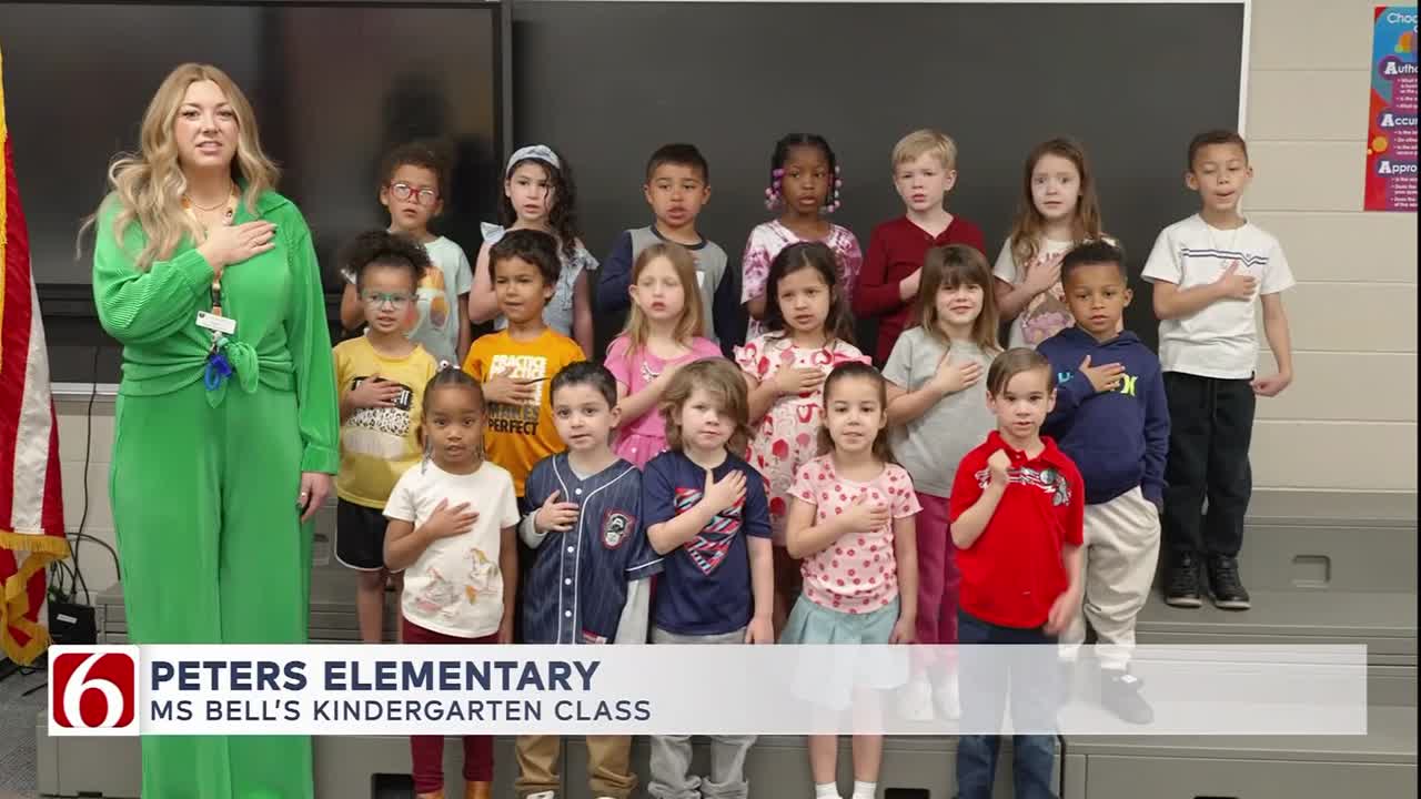 Daily Pledge: Kindergarten class at Peters Elementary