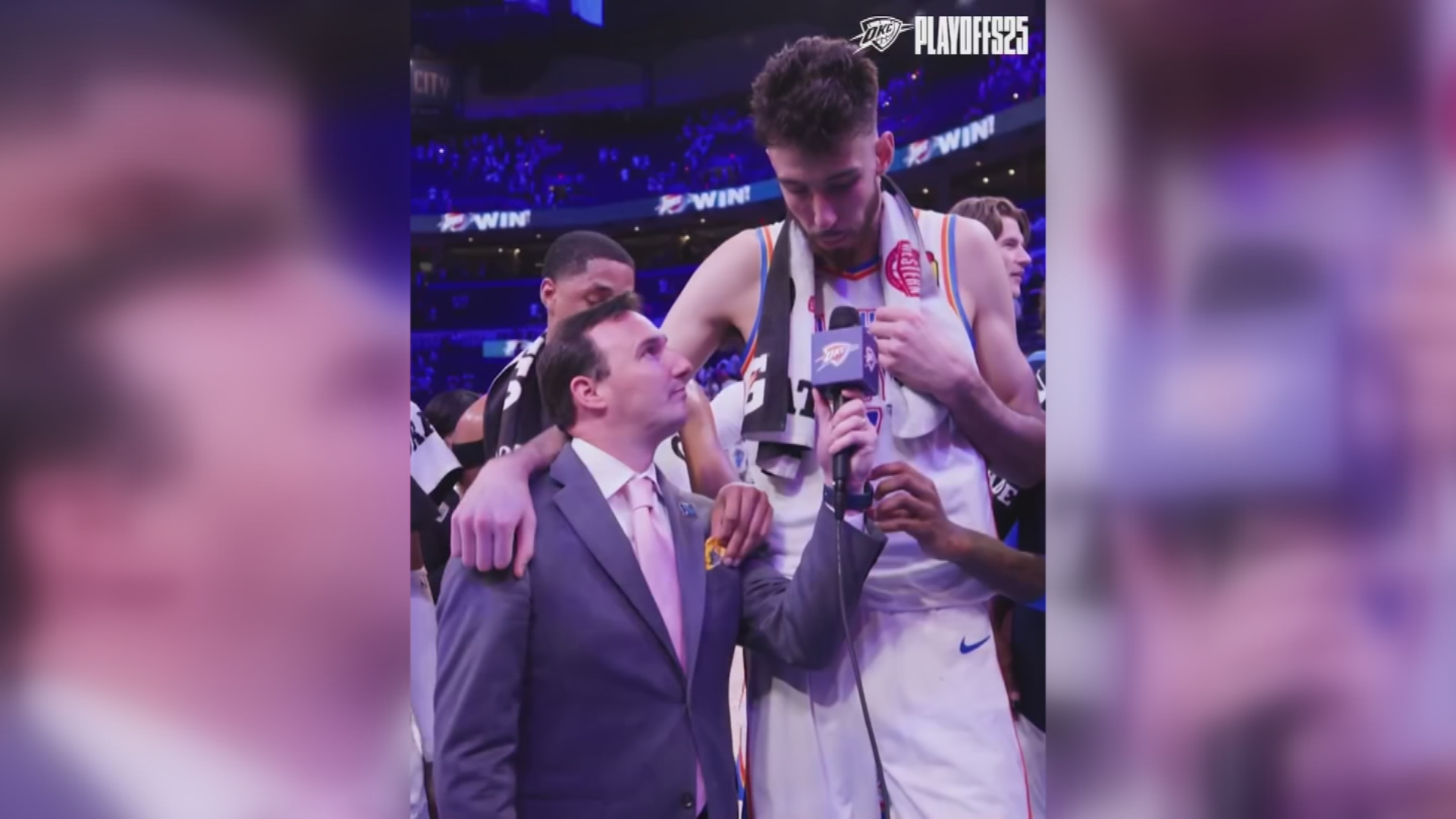 Thunder players prank reporter Nick Gallo with M&Ms during postgame ...