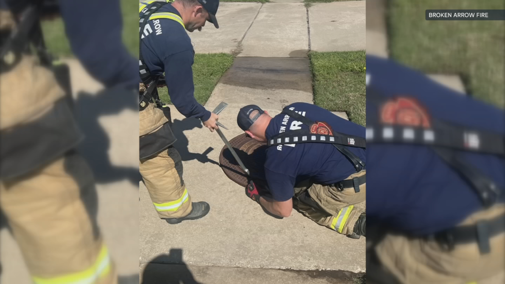 Broken Arrow firefighters, Owasso police rescue ducklings from storm drains