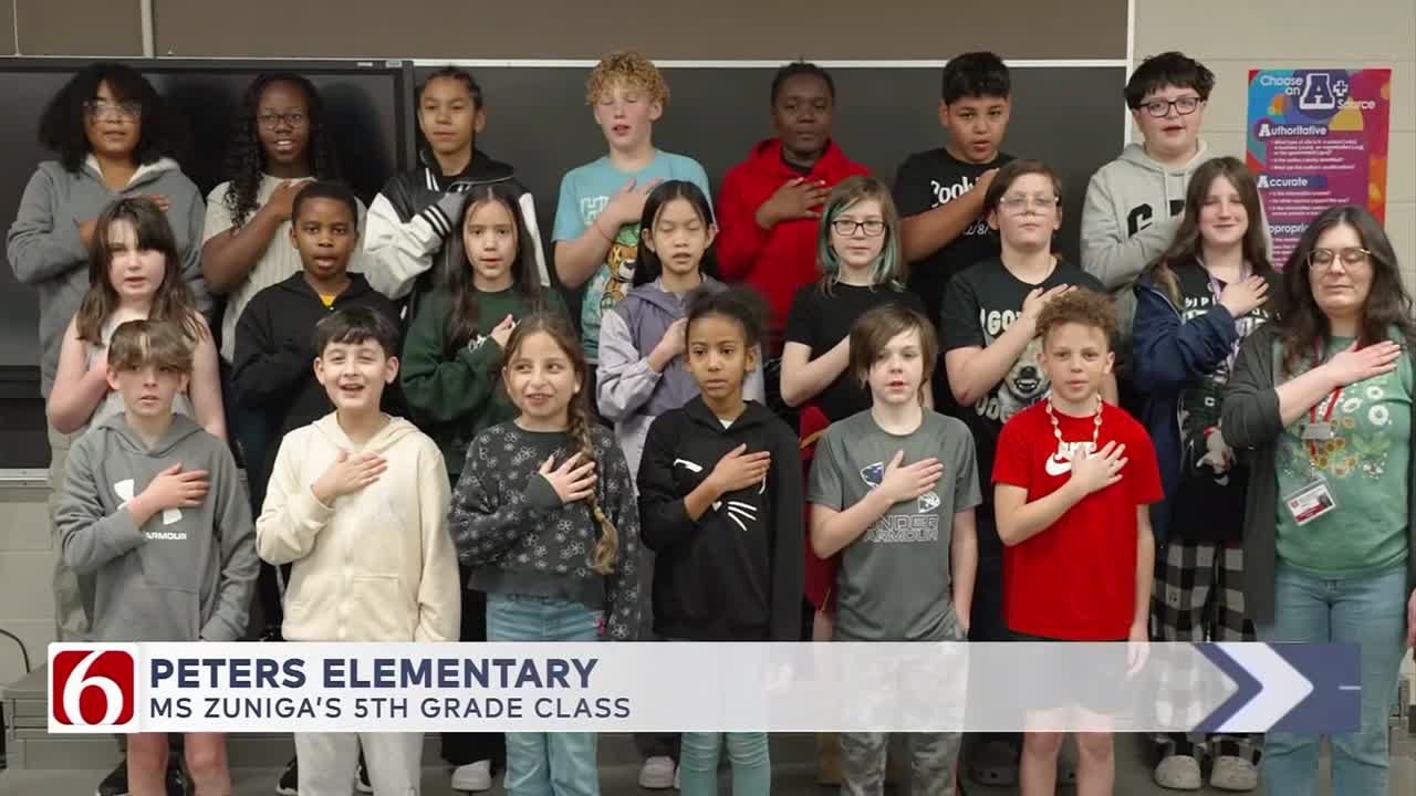 Daily Pledge: 5th grade class at Peters Elementary