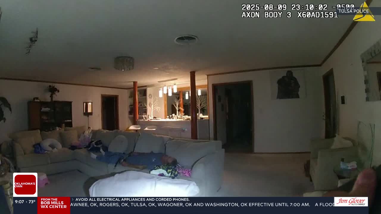 Tulsa man arrested after found sleeping on stranger’s couch