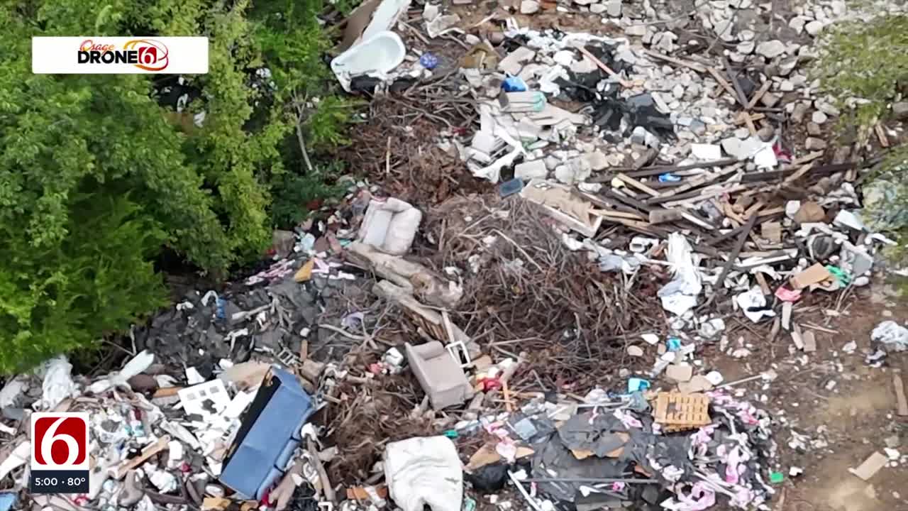 Tulsa County deputies discover massive illegal dump site in creek