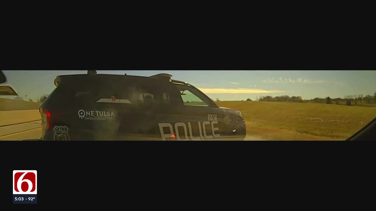 OHP releases dashcam video of man accused of stealing Tulsa Police car ...